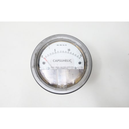 Dwyer CAPSUHELIC 1/4IN 0-15PSI NPT PRESSURE GAUGE 4215B | Zoro