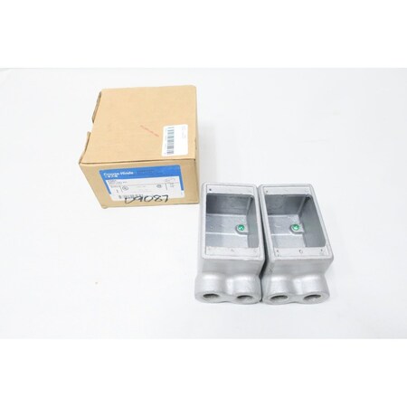 Crouse Hinds SINGLE GANG BOX 1/2IN CONDUIT OUTLET BODIES AND BOX, 2PK ...
