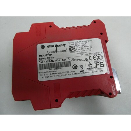 Allen Bradley 115V-AC SAFETY RELAY MSR127TP 440R-N23131 | Zoro