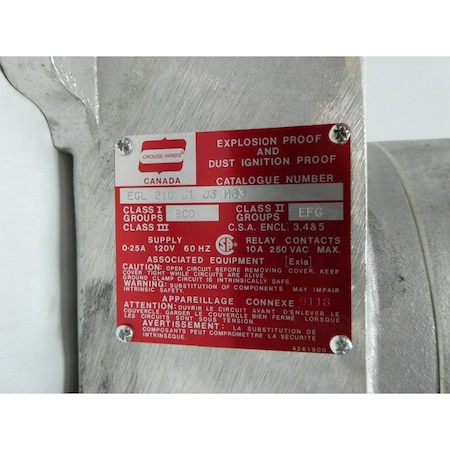 Crouse Hinds CROUSE HINDS EXPLOSION PROOF GROUNDING INDICATOR RED/GREEN ...