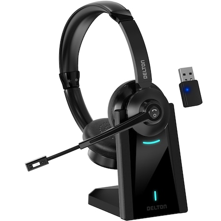 Delton 30X Wireless Computer Headset Bluetooth Headphones with Noise ...