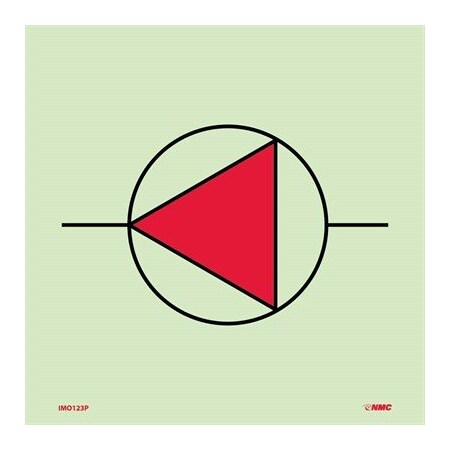 Nmc Symbol Fire Pump Imo Label, 6 in Height, 6 in Width, Glow Vinyl ...