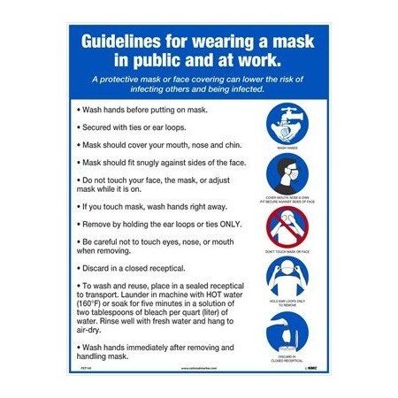 Nmc Guidelines For Wearing A Mask Poster PST145 | Zoro