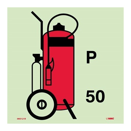 Nmc Symbol Fire Extinguisher Powder Whee Imo, 6 in Height, 6 in Width ...