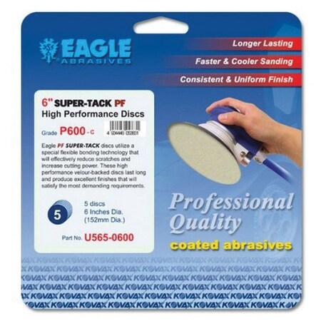 Eagle Abrasives 6in PF Super-Tack Discs -P80 J. Pak, 5PK U5650080 | Zoro