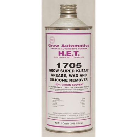 Grow Automotive WAX-GREASE-SILICONE REMVR Quart 1705/04 | Zoro