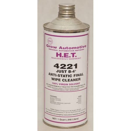 Grow Automotive ANTI-STATIC FINAL WIPE Quart 4221/04 | Zoro
