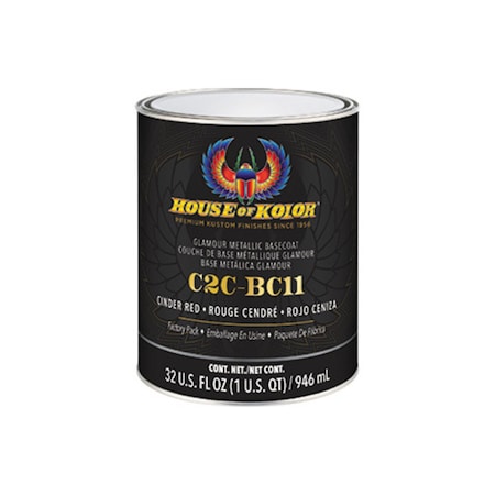 House Of Kolor CINDER RED METALLIC BASECOAT Quart C2C-BC11.Q01 | Zoro