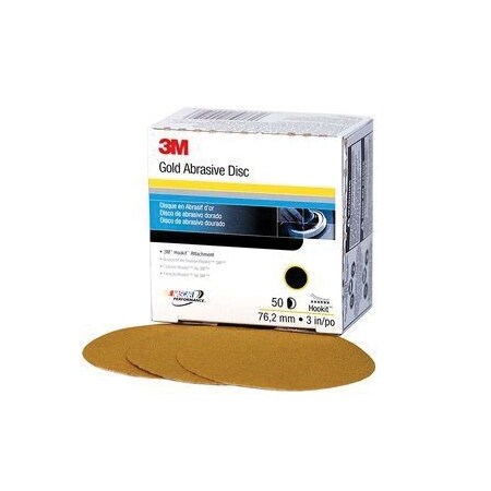 3M 3M Hookit Gold Disc, 00912, 3 in, P500A, 50PK 7000119710 | Zoro