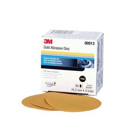 3M 3M Hookit Gold Disc, 00913, 3 in, P400A, 50PK 7000119683 | Zoro