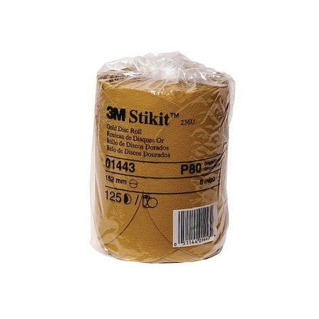 3M 3M Stikit Gold Disc Roll, 01443, 6 in, P80A, 125PK 7100030963 | Zoro