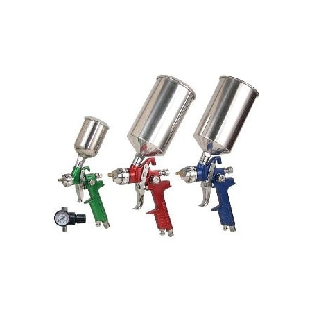 Titan Hand Tools 4 pc H.V.L.P. Color-Coded Triple Set-Up Spray Gun Kit ...