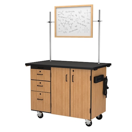 National Public Seating Mobile Science Cart with External Drawers and ...
