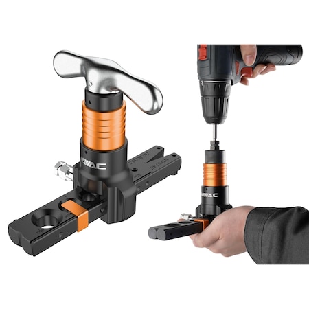 Navac Flaring Tool, Hand or Drill-Powered, 3/4" Max OD, 7 Sizes, w ...