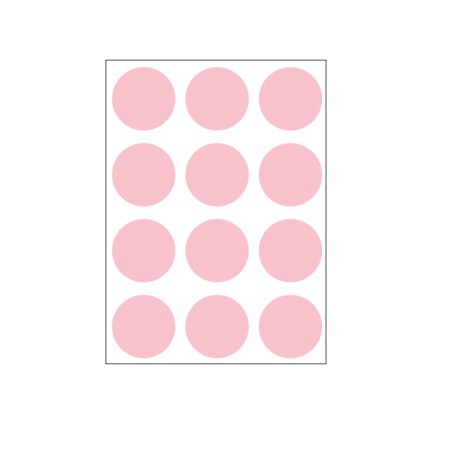 Nevs 1-1/4" Color Coding Dots Pink - Sheet Form DOT-114M Pink | Zoro