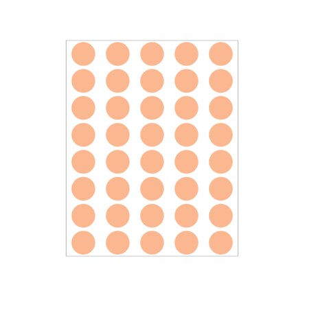 Nevs 1/2" Color Coding Dots Salmon - Sheet Form DOT-12M Salmon | Zoro