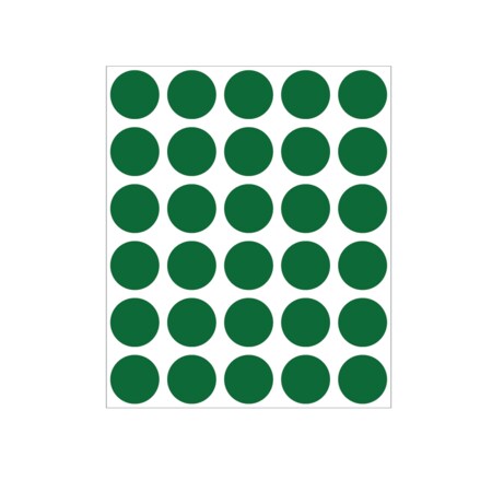 Nevs 3/4" Color Coding Dots Dk Green - Sheet Form DOT-34M Dk Green | Zoro