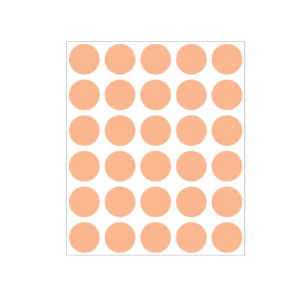 Nevs 3/4" Color Coding Dots Salmon - Sheet Form DOT-34M Salmon | Zoro