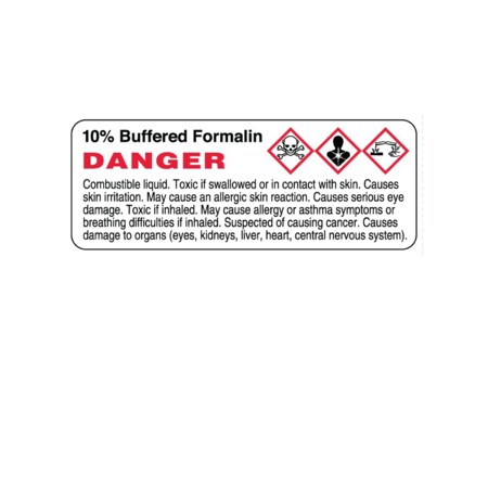 Nevs GHS Label - 10% Buffered Formalin Danger 1-1/8" x 3" GHS-0012 | Zoro