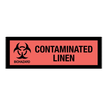 Nevs Label, Biohazard Contaminated Linen 2" x 6" x 500" LW-0046 | Zoro