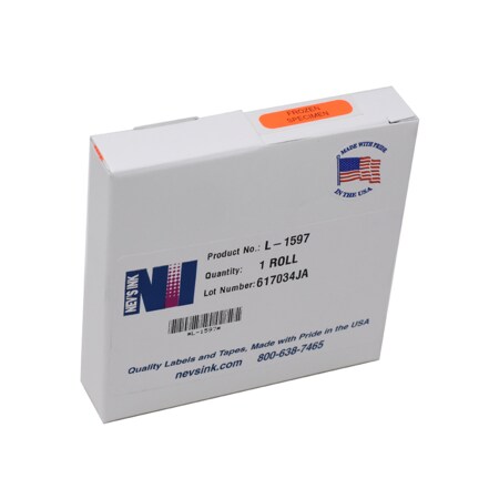 Nevs Label, Frozen Specimen 5/16" x 1-1/4" Fluorescent Red w/ black L ...