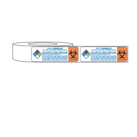 Nevs Label, 10% Formalin/Biohazard 15/16" x 3" L-6931 | Zoro