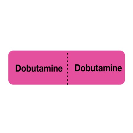 Nevs IV Drug Line Label - Dobutamine/Dobutamine 7/8" x 3" Flr Pink w ...
