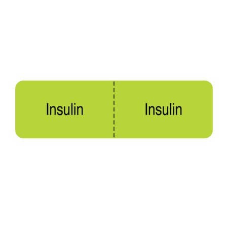Nevs IV Drug Line Label - Insulin/Insulin 7/8" x 3" Flr Chart w/Black N ...