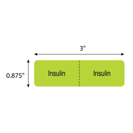 Nevs IV Drug Line Label - Insulin/Insulin 7/8" x 3" Flr Chart w/Black N ...