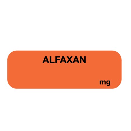 Nevs Label, Alfaxan mg 1/2" x 1-1/2" Flr Red w/Black SANTW-0227 | Zoro