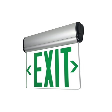 Nora Lighting Surface Adj. LED Edge-Lit Exit Sign, 6" Green Ltr ...