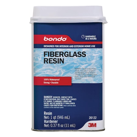 3M 3M 20122 All Purpose Fiberglass Resin, 1 Quart 7100152951 | Zoro