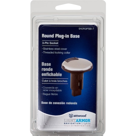 Attwood Attwood 910R3PSB-7 LightArmor 910R Series Round 3-Pin Light ...