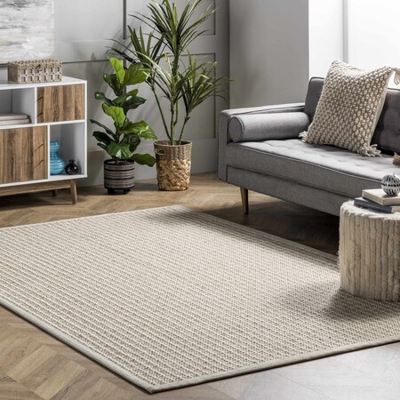 Nuloom Millie Sisal Striped Border Area Rug 5ft x 8ft NCAG02A-508 | Zoro