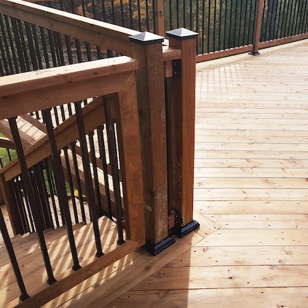 Nuvo Iron 4in x 4in BLACK PLASTIC POST BASE SKIRT & POST CAP ADAPTER ...