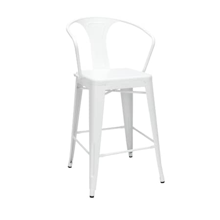 Ofm White Metal Counter Stool, PK4 161-26A-WHT-4 | Zoro