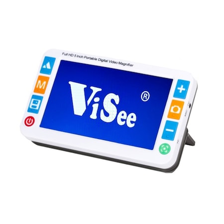 Visee Video Magnifier, 32x, 8MP, 5" LCD, 26 Color Mode, Rechargeable ...