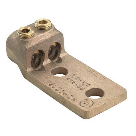 Panduit Copper Mechanical Lug, 2 Hole, 2 Barrel, 2/0 STR - 4/0, H2L21 ...
