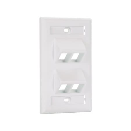 Panduit 4 Port Sloped Vertical Faceplate (10 Pack), 10PK NK4VSFIW | Zoro