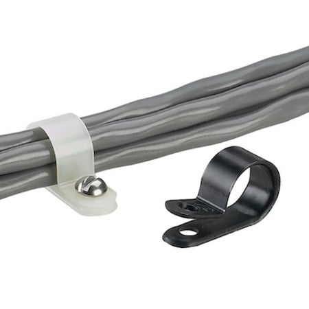 Panduit Cable Clamp, Nylon 6/6, 0.38 in Bundle Dia., Black, 0.83 in L ...