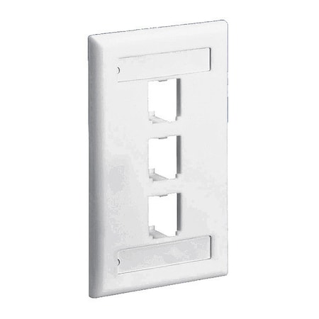Panduit Faceplate, 3pt, Sgl Gang, Classic, Iw CFPL3IWY | Zoro
