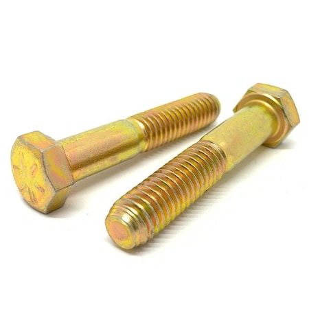 Boltsandnuts.Com Grade 8, 1"-8 Hex Head Cap Screw, Zinc Yellow Steel, 9 ...