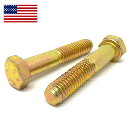 Boltsandnuts.Com Grade 8, 1/2"-13 Hex Head Cap Screw, Zinc Yellow Steel ...