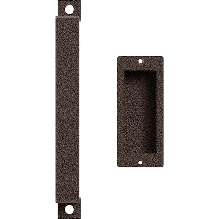 Ekena Millwork 11" Pull Handle & 6" Flush Pull for 1 3/8" Doors, Copper ...