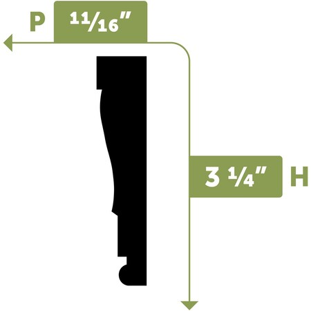 Ekena Millwork WM445 - 3 1/4"H x 11/16"D x 144"L Casing Flexible ...