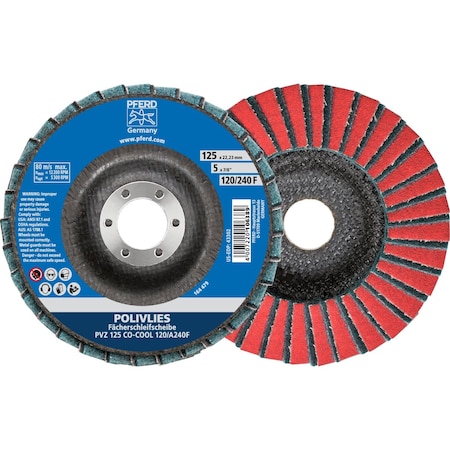 Pferd 5" POLIVLIES CO-COOL Flap Disc - 7/8" Arbor Hole - 120 grit, Fine ...