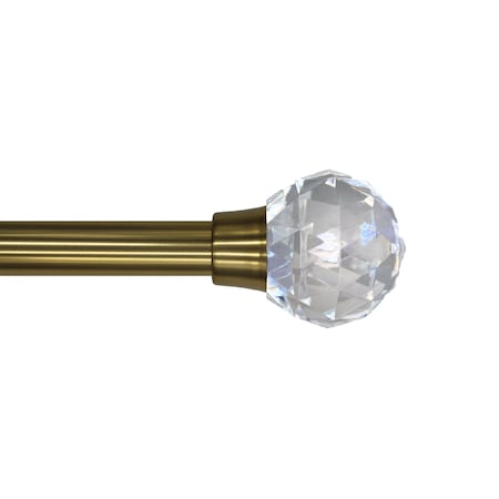 Linen Avenue Glass Square Single Window Curtain Rod Set, 66 to 120Inch ...