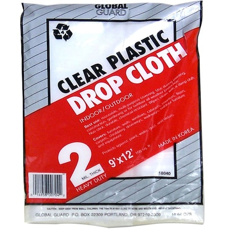 Premier 9X12 Globe 2 Mil Plastic Drop Cloth 18040 | Zoro