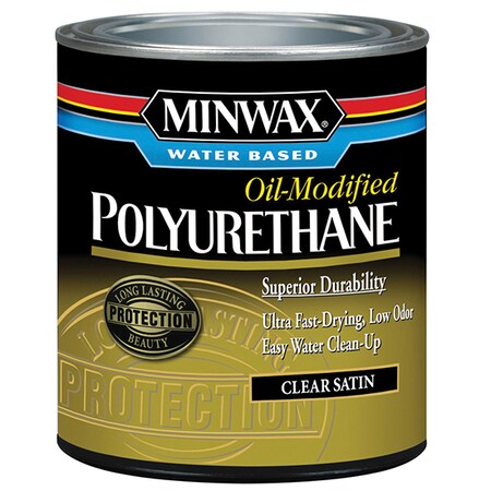 Minwax 1/2 Pt Clear Water Based Poly Oil-Modified Polyurethane Satin ...