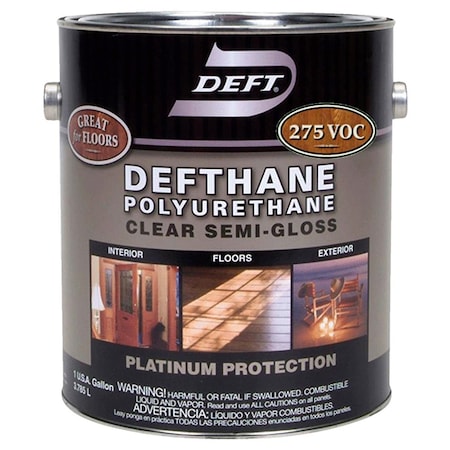 Deft 1 Gal Clear Defthane Interior/Exterior Polyurethane Semi-Gloss Low ...